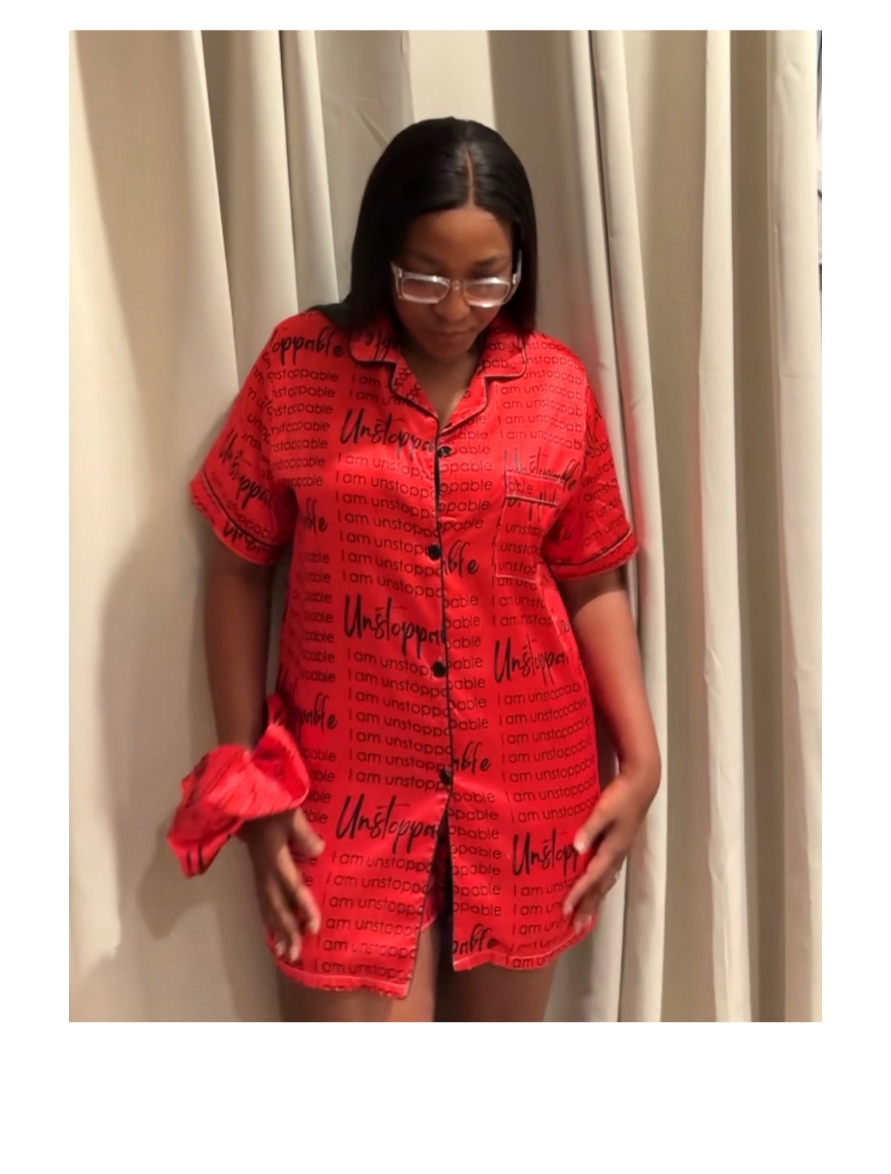 Red I am unstoppable SmZ luxury pajamas . – smzluxury